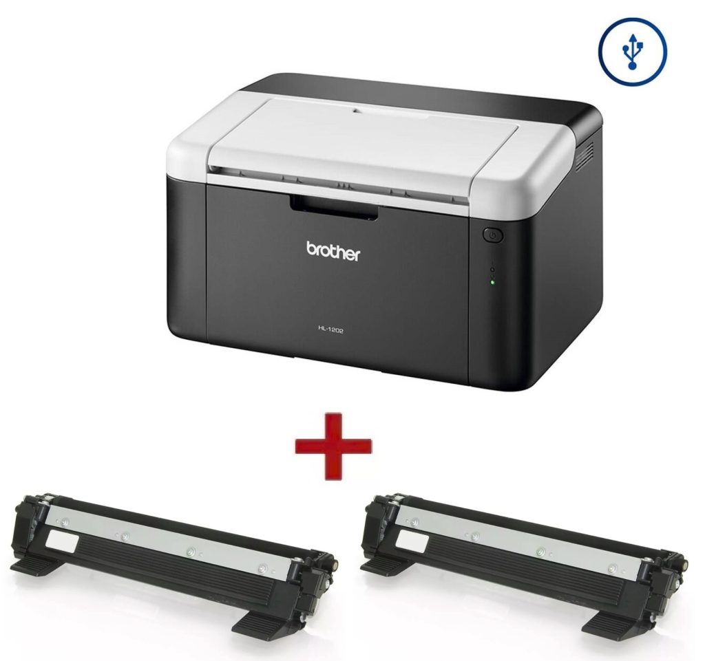 Impresora Laser Brother Hl-1202 + 2 Toner Extra Tn 1060 C/iva