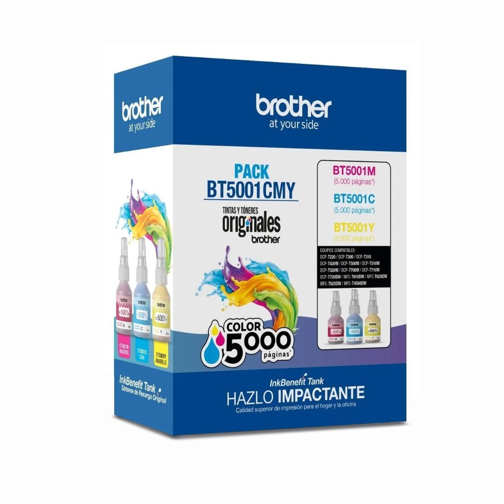 Pack X3 Brother Bt5001 Original Cmy T300 T500 T700 T800 T510w