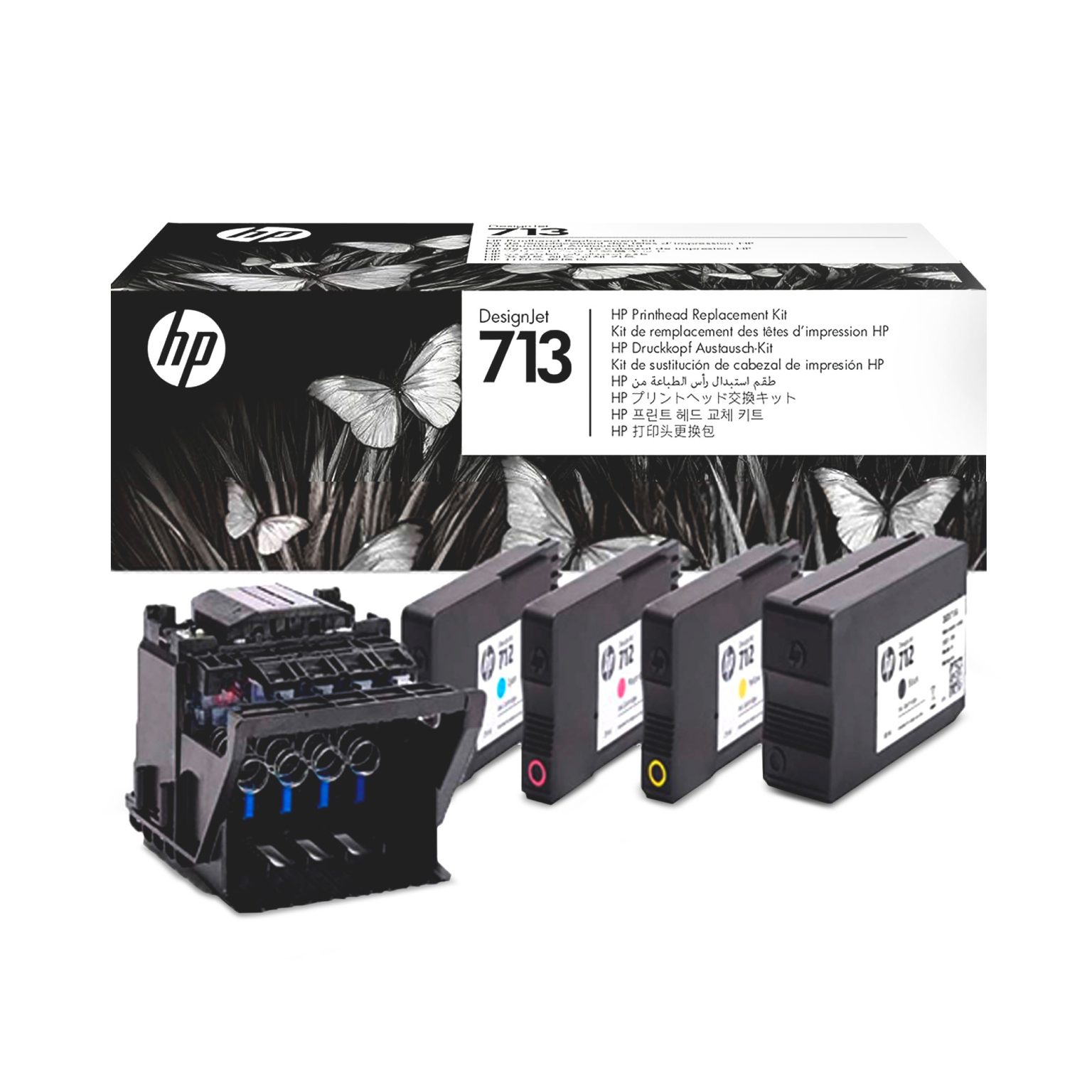 Kit Cabezal Hp 713 + 4 Tintas Hp 712 Original T210-230-250 / T630-650