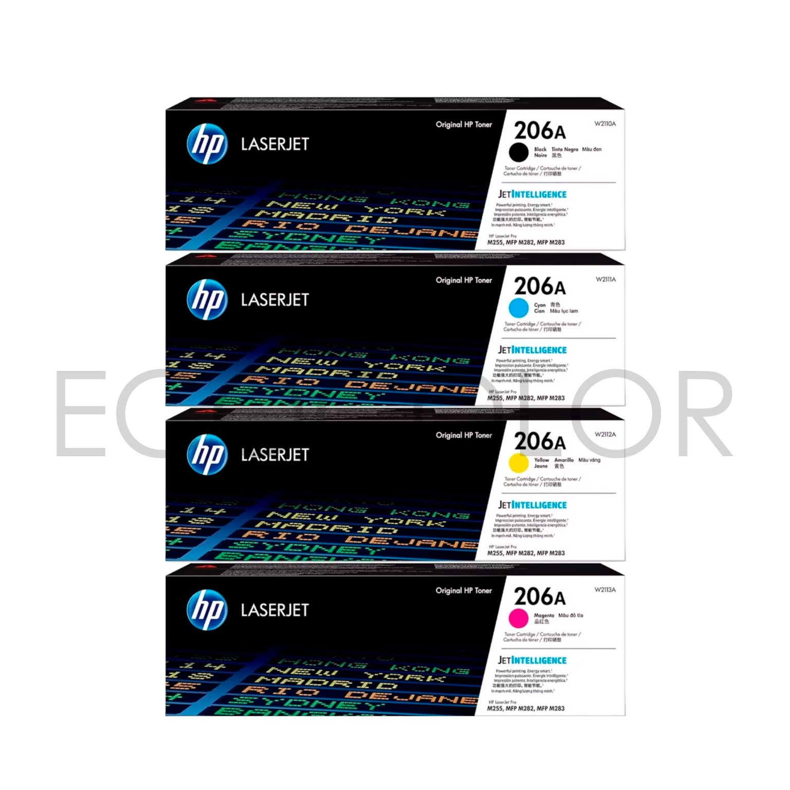 Pack X4 Toner Hp 206A Original BKCMY M255 / M282 / M283