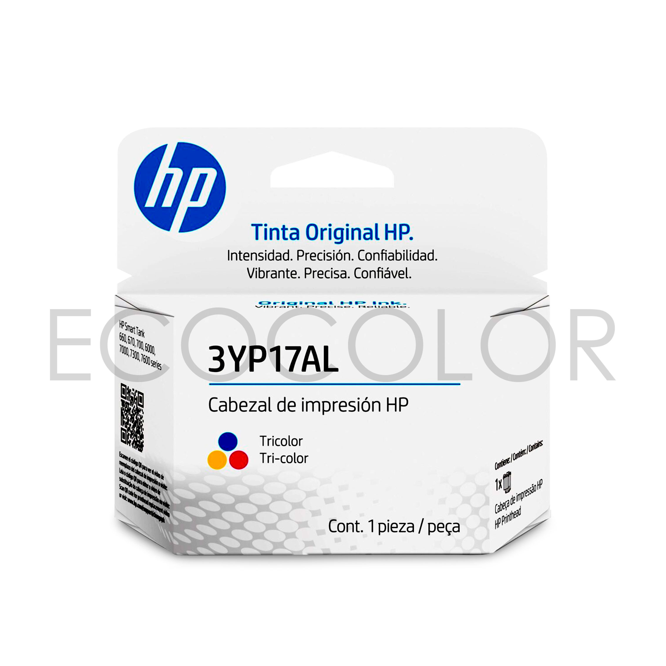Cabezal De Impresión Hp De Sustitución 3YP17AL TriColor Original 660 / 670 / 700 / 6000 / 7000