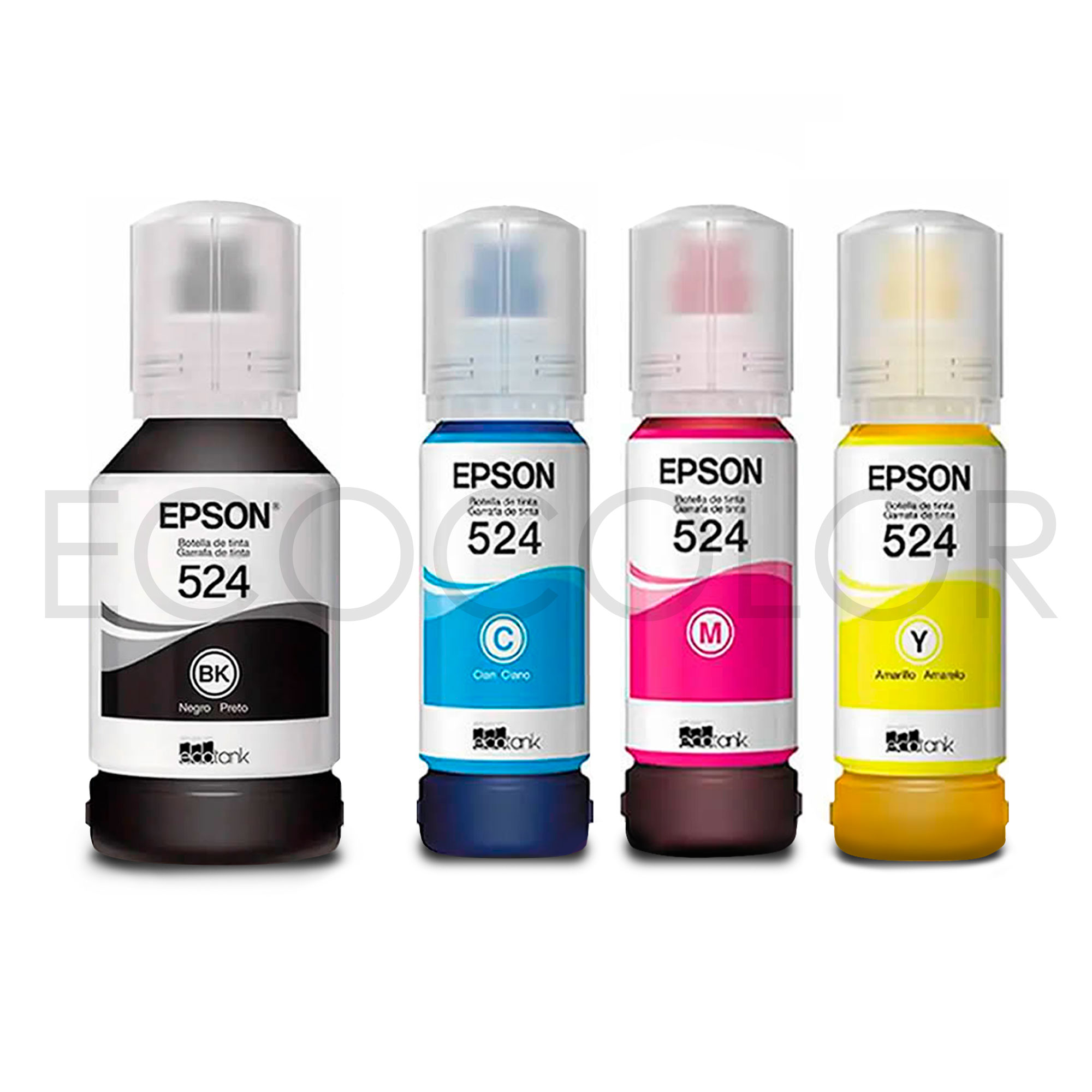 Pack X4 Tintas Epson T524 Originales BK,C,M,Y L6490 / L15150 / L15160